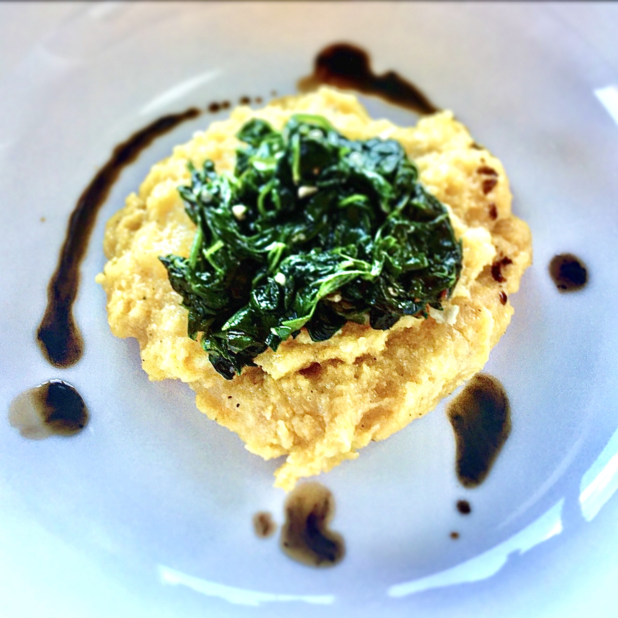 Baked Cheesy Polenta with Spinach and Chard - Pescetarian Plate