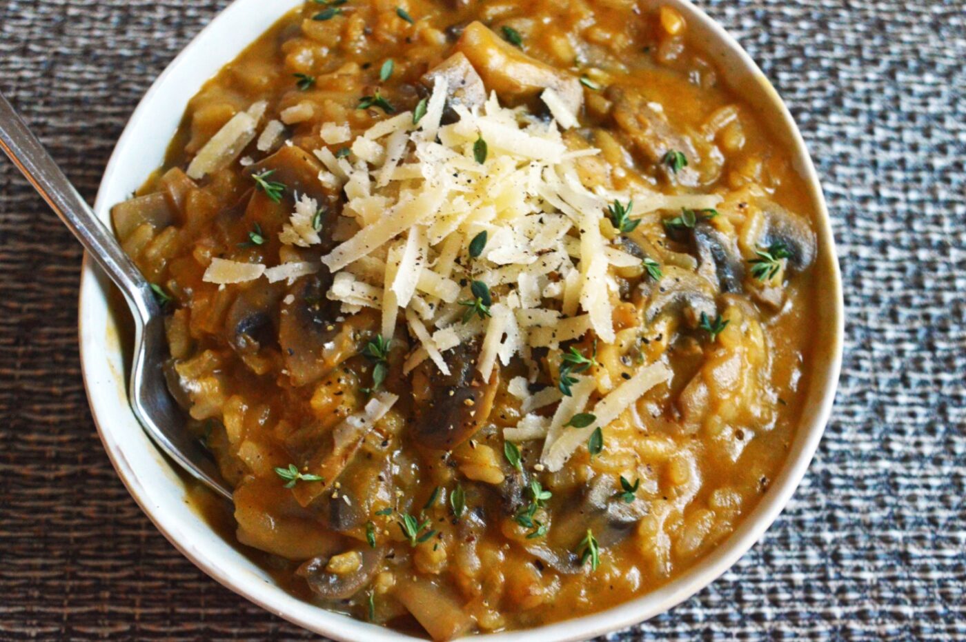 Cheesy Mushroom Risotto - Pescetarian Plate